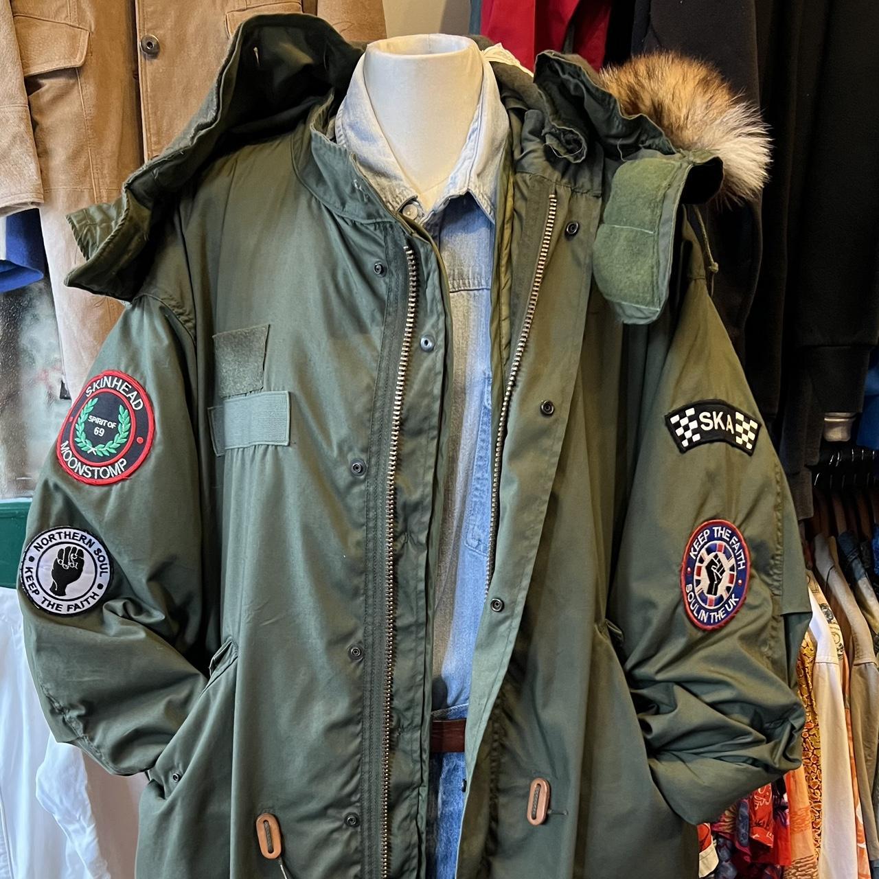 USA army fishtail mod parka with patches size... - Depop