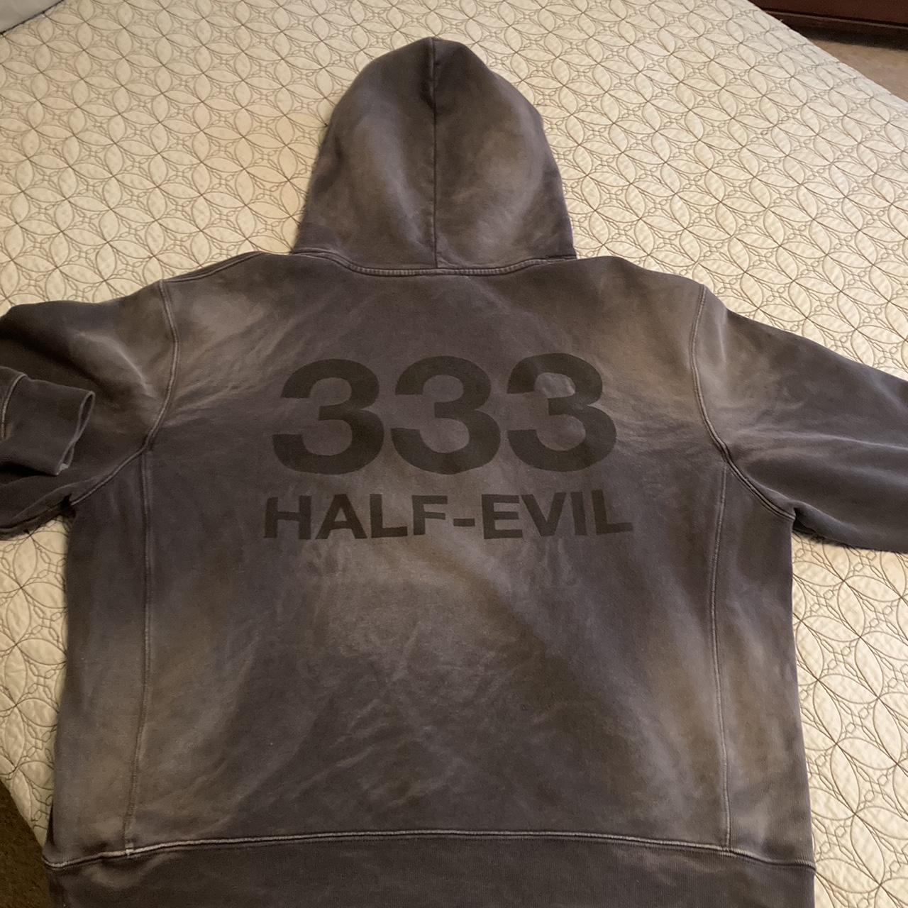 XL Half Evil Raven Tonal Hoodie - Depop