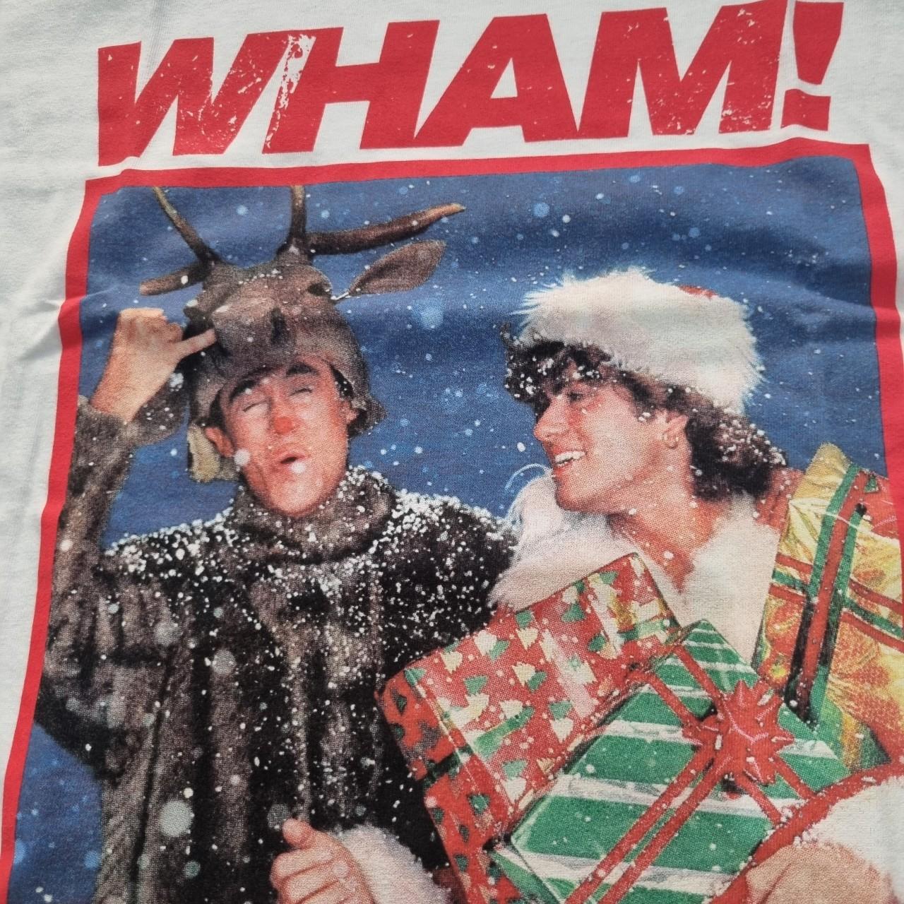 Official wham Christmas t shirt white ladies size... - Depop