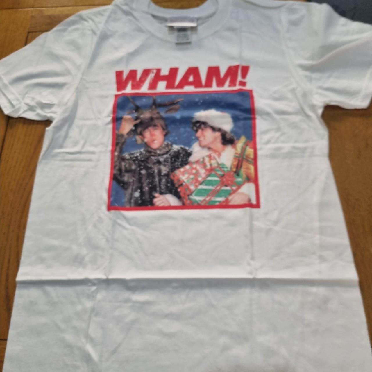 Official wham Christmas t shirt white ladies size... - Depop
