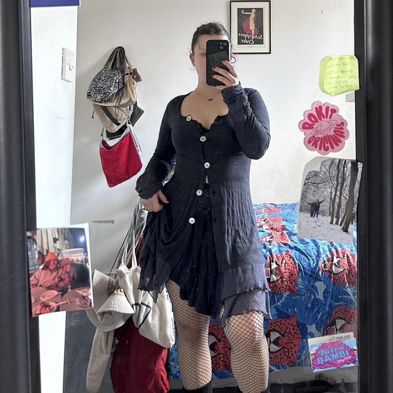 Insane vintage 00s grunge cardigan/ dress with... - Depop