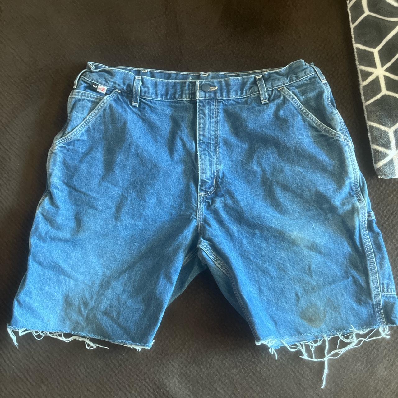 Blue Carhartt Jorts custom a little short willing to... - Depop