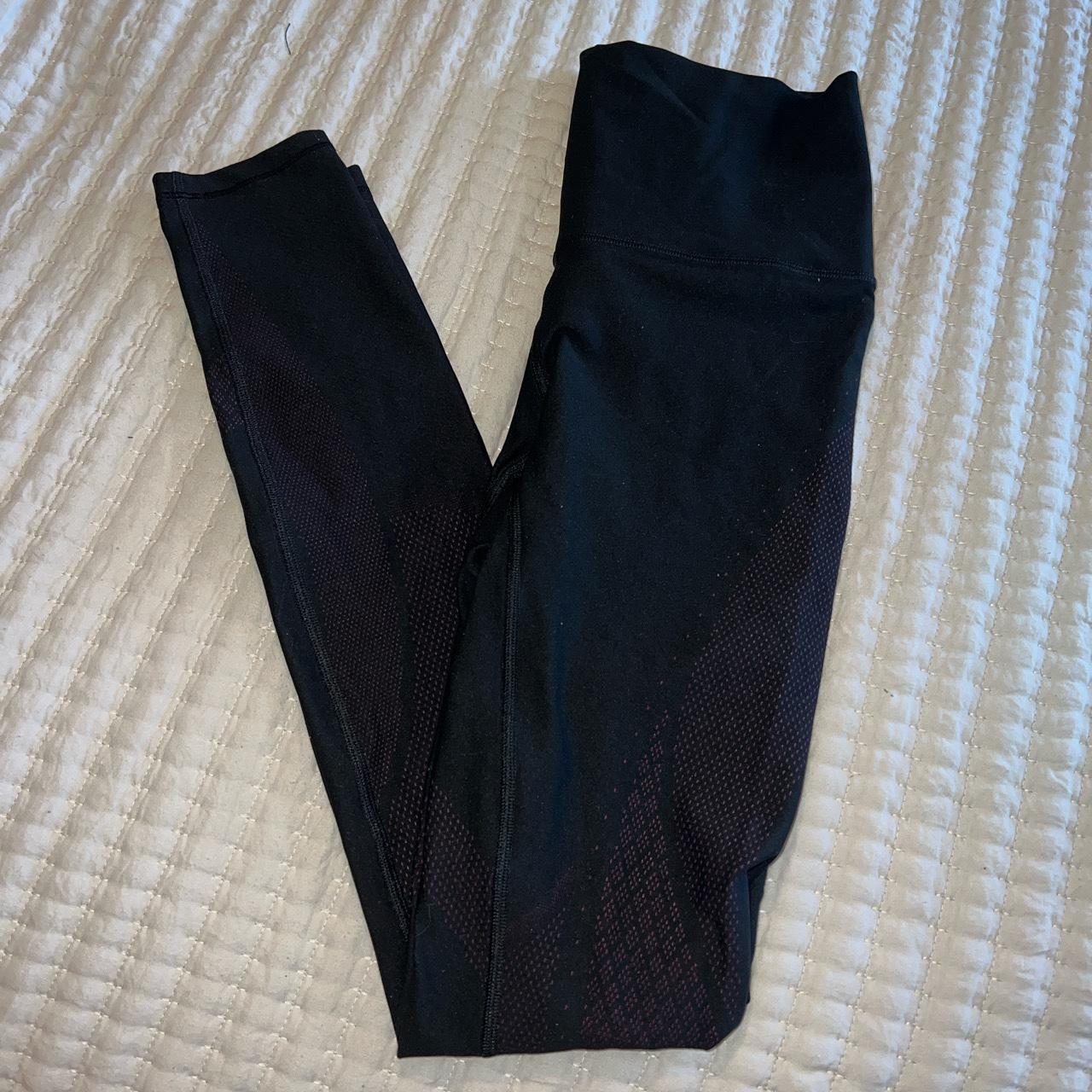 Black Lululemon Align leggings w/subtle pink design.... - Depop