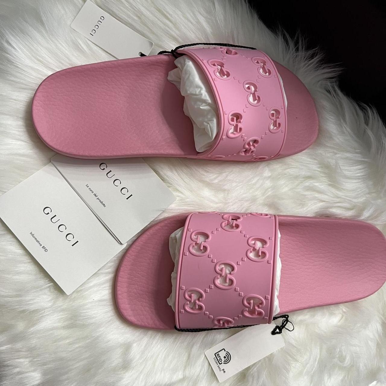 AUTHENTIC! Brand new Gucci slides in the color pink... | Depop
