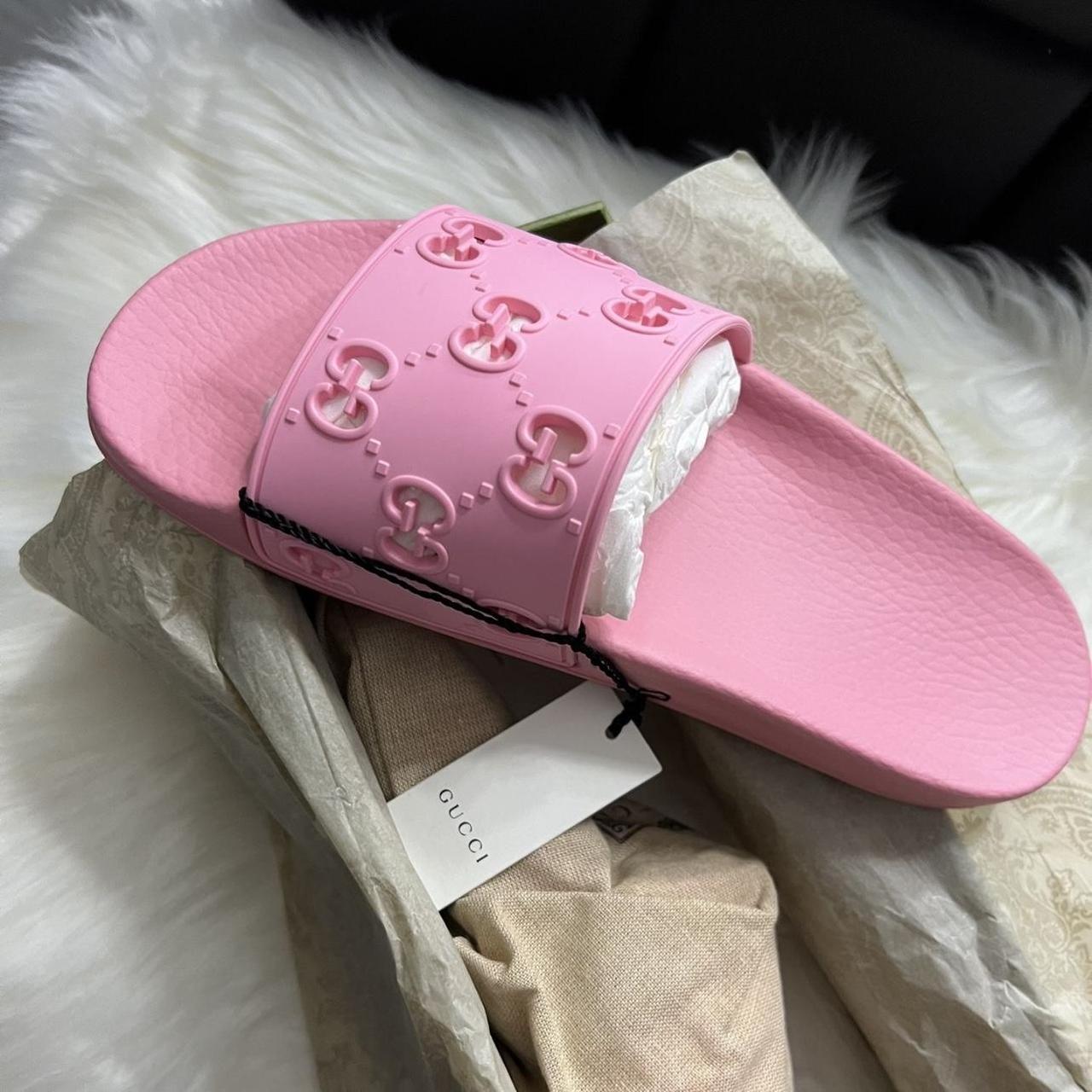 AUTHENTIC! Brand new Gucci slides in the color pink... | Depop
