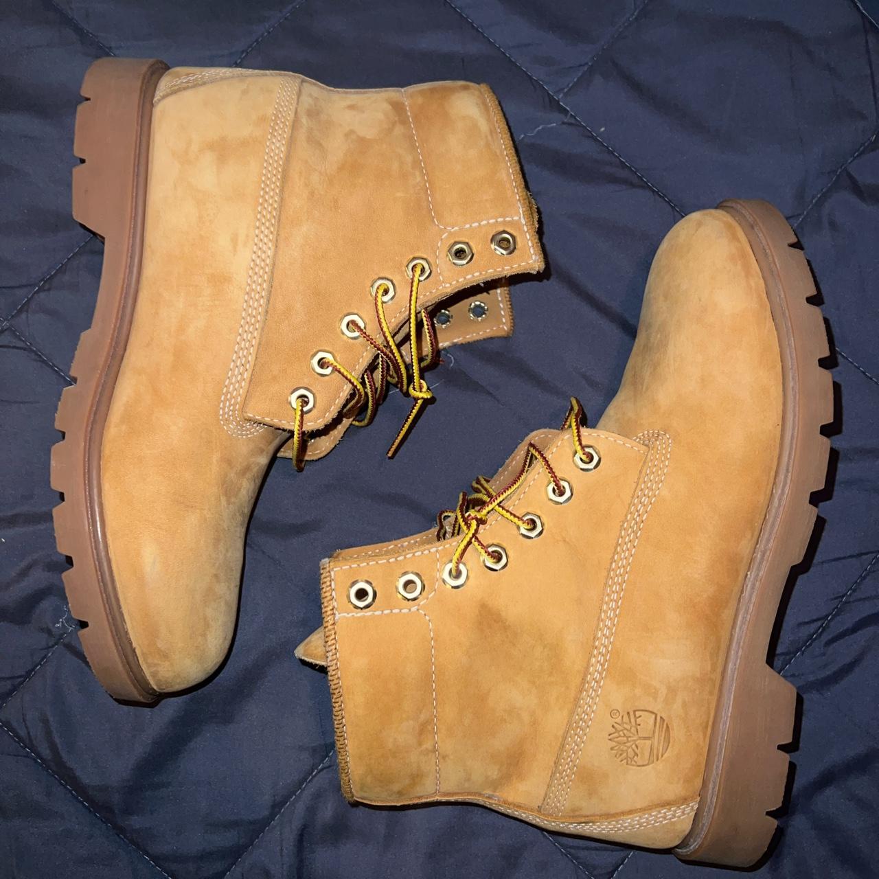 Timberland Men's Tan and Khaki Boots | Depop