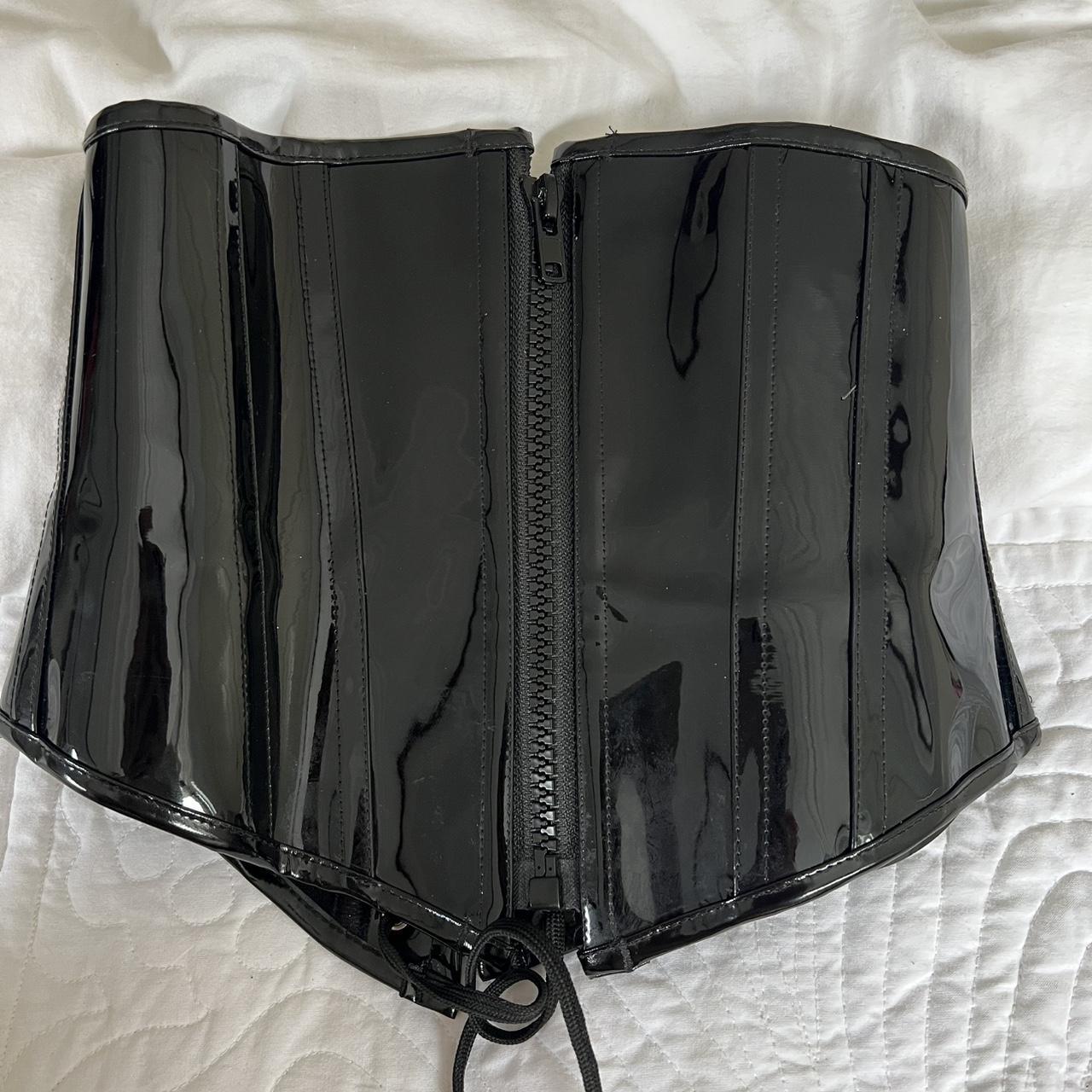 PVC waspie black Adjustable at the back, front... | Depop