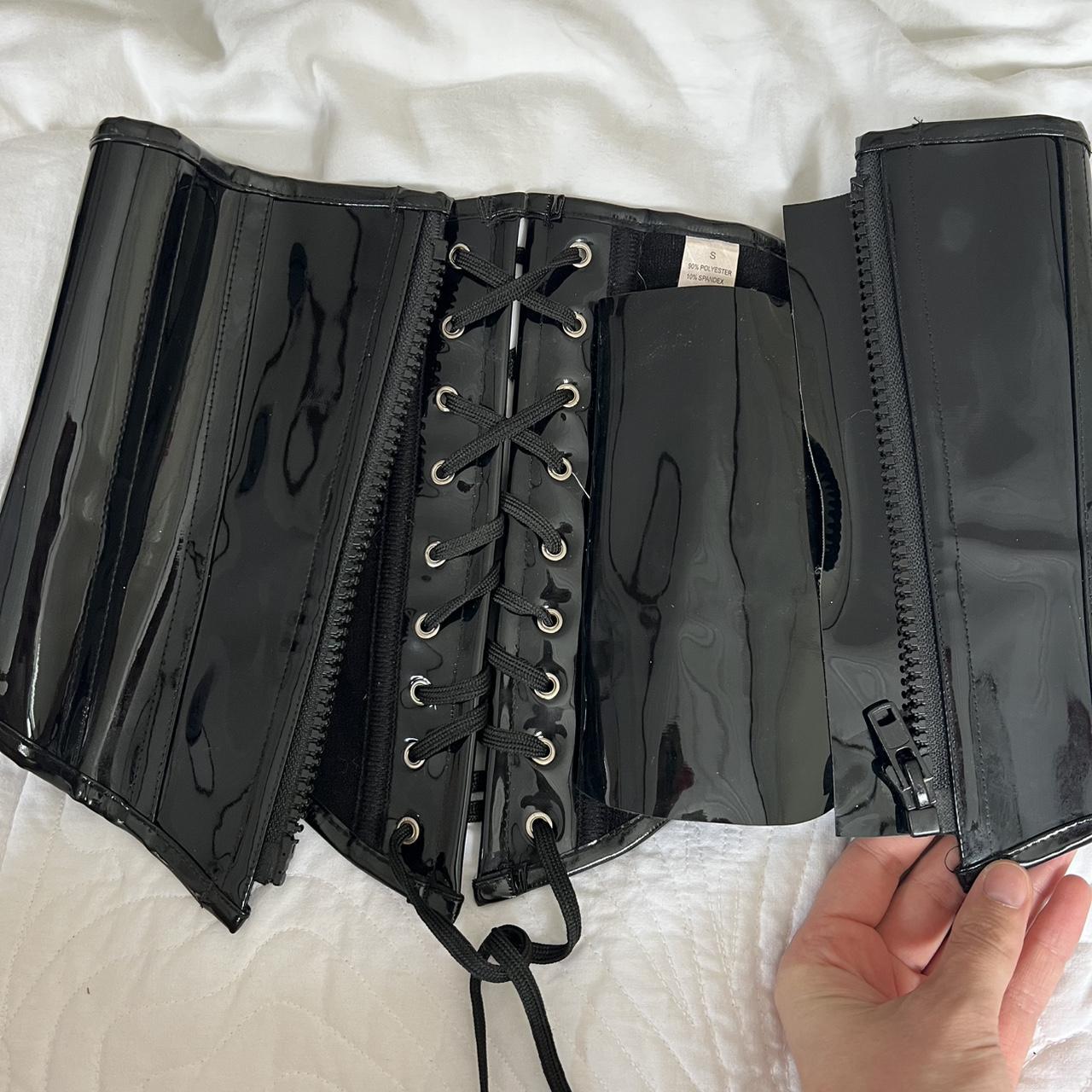 PVC waspie black Adjustable at the back, front... | Depop