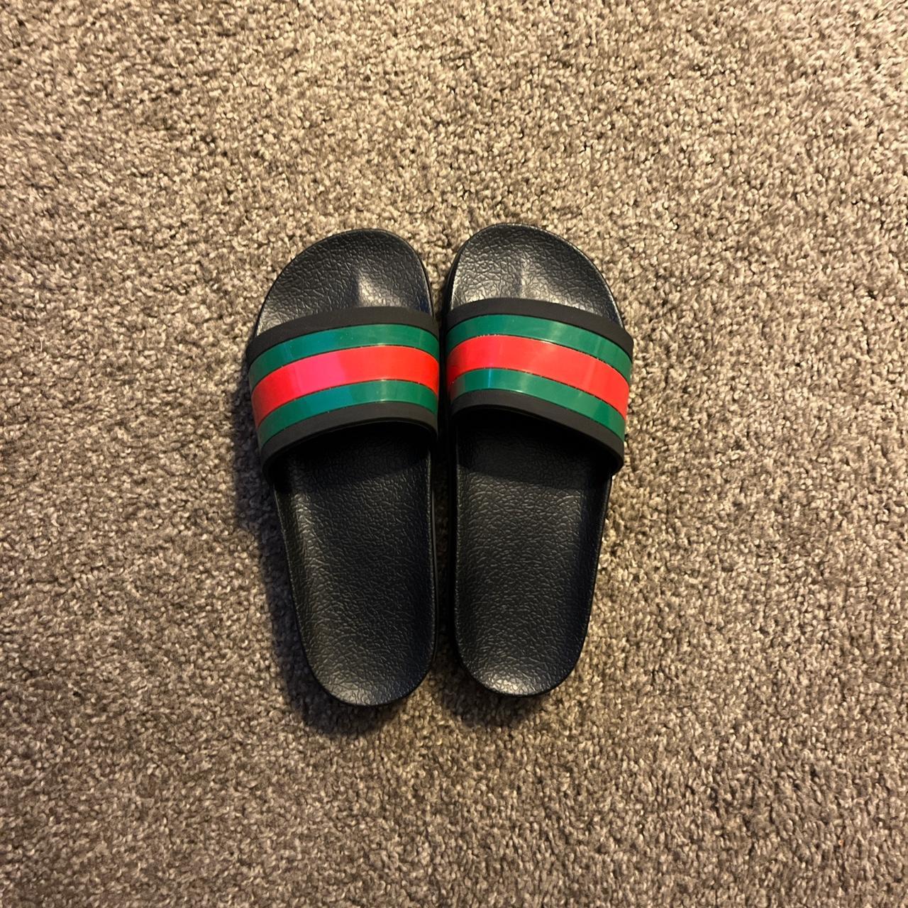 Gucci Web Slide Sandal Size: 42 US: 9 men’s no... - Depop