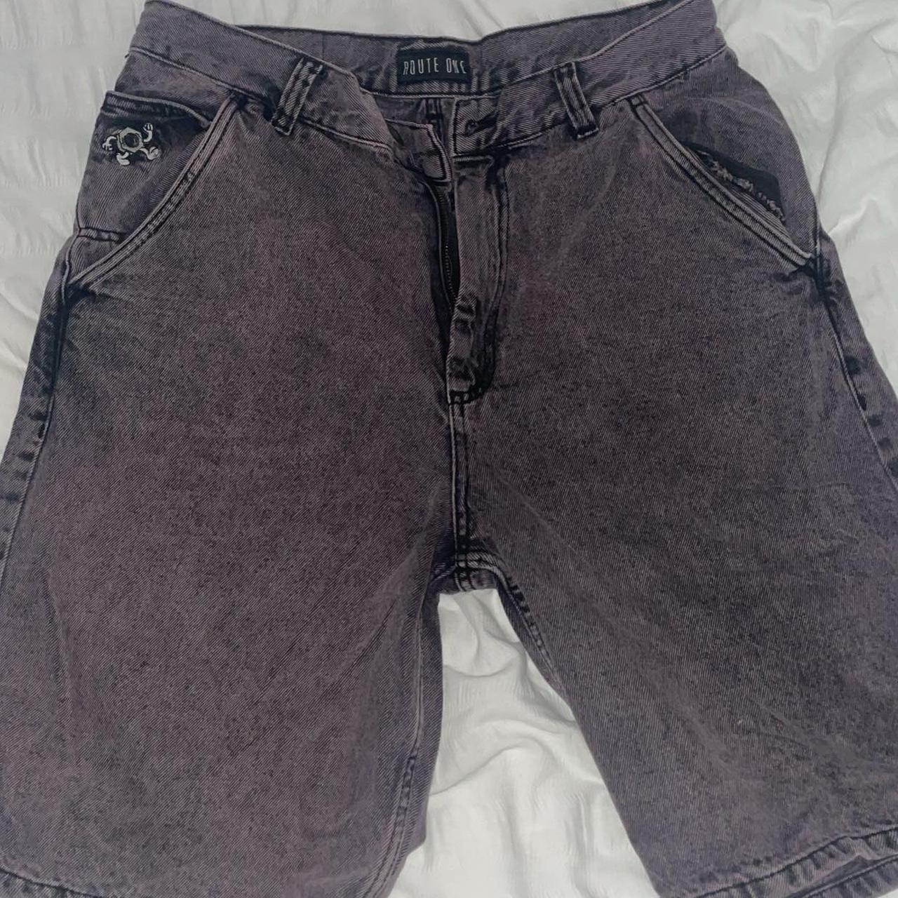 route one purple jorts worn twice perfect condition | Depop