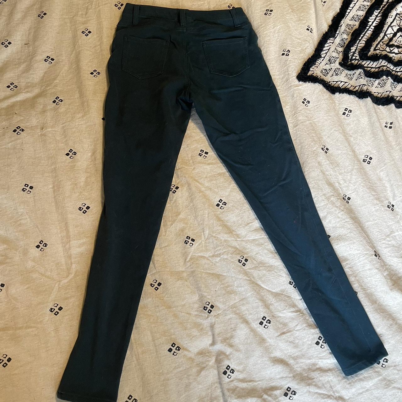 Dark Teal jeggings with back pockets. Thick material... - Depop