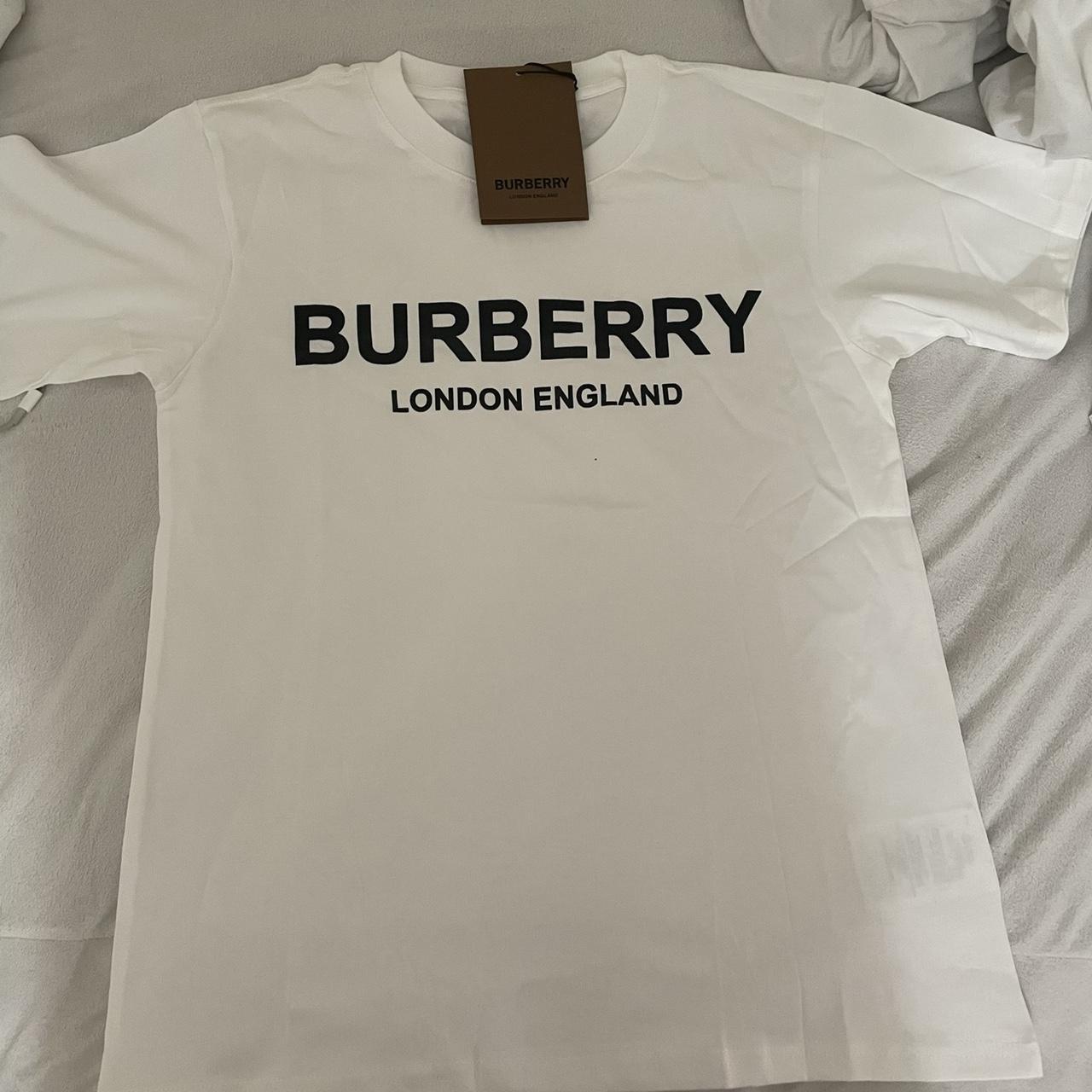 Burberry Women's White T-shirt | Depop