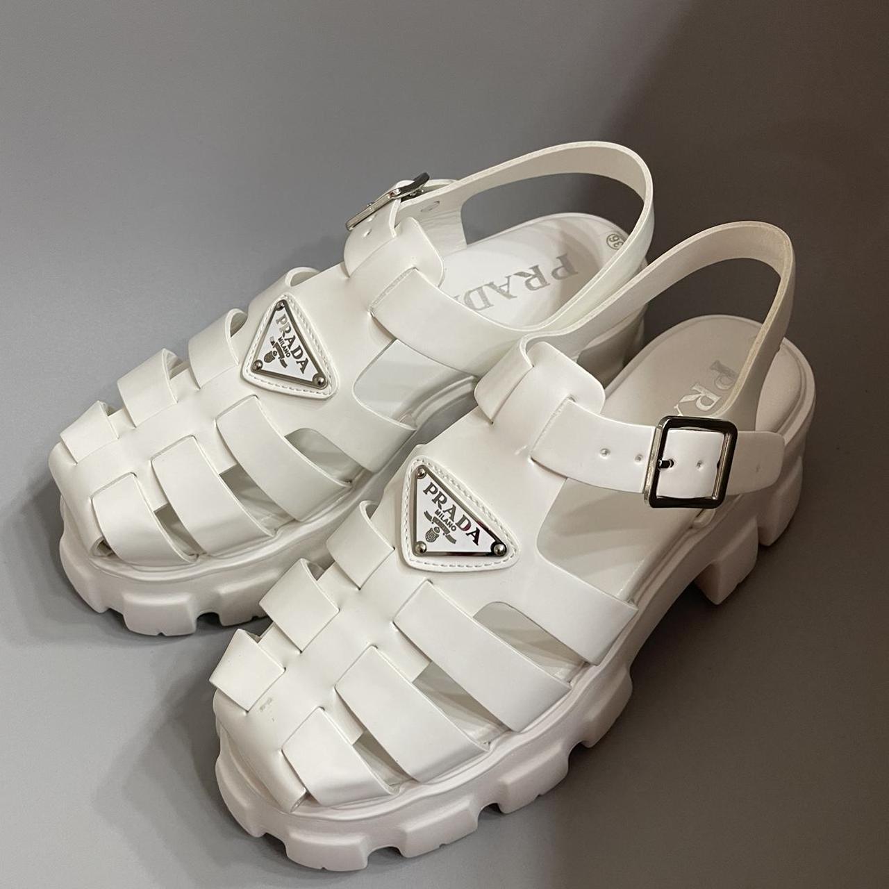 Prada Women's White Sandals | Depop