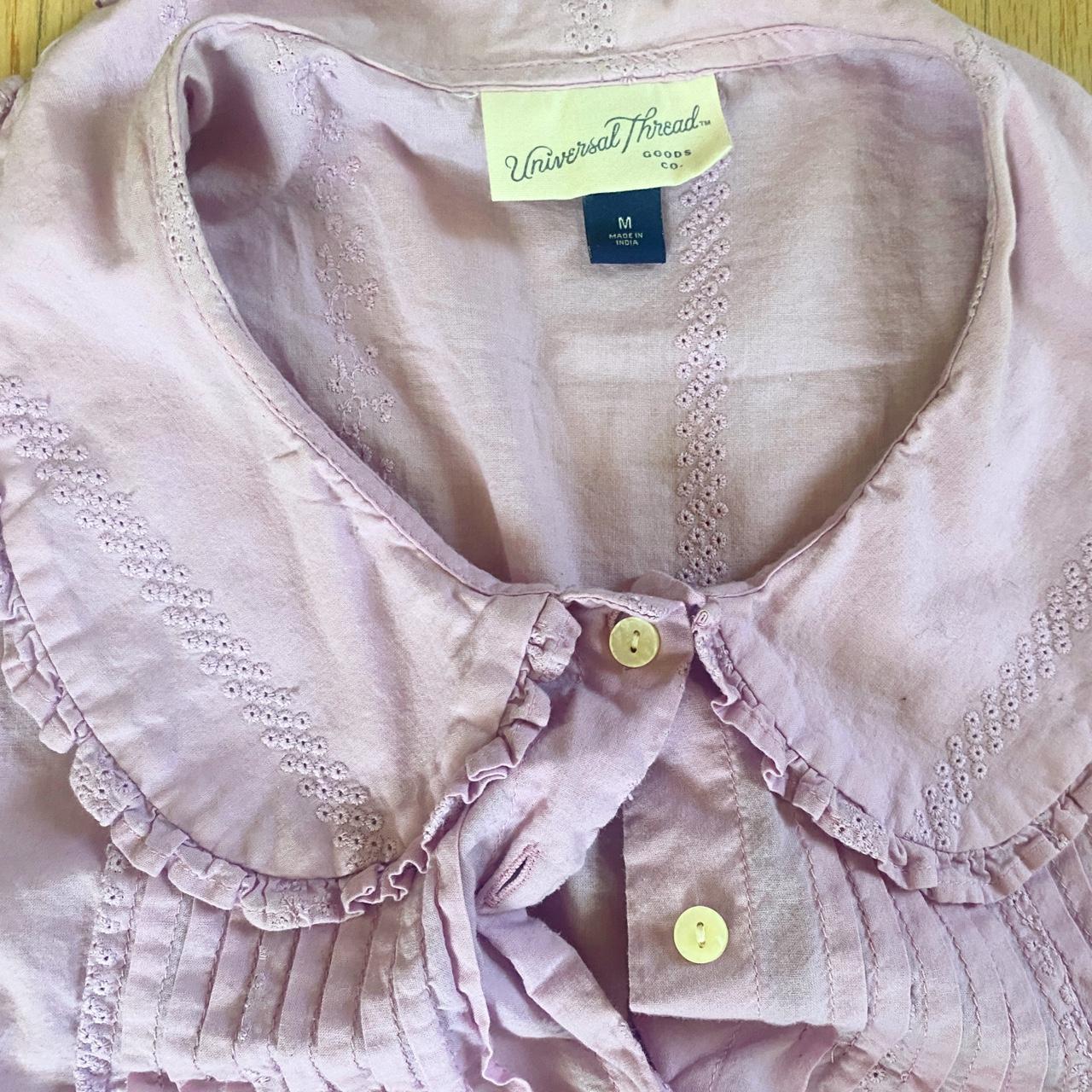 cute purple button up puff sleeve top ! has a cute... - Depop