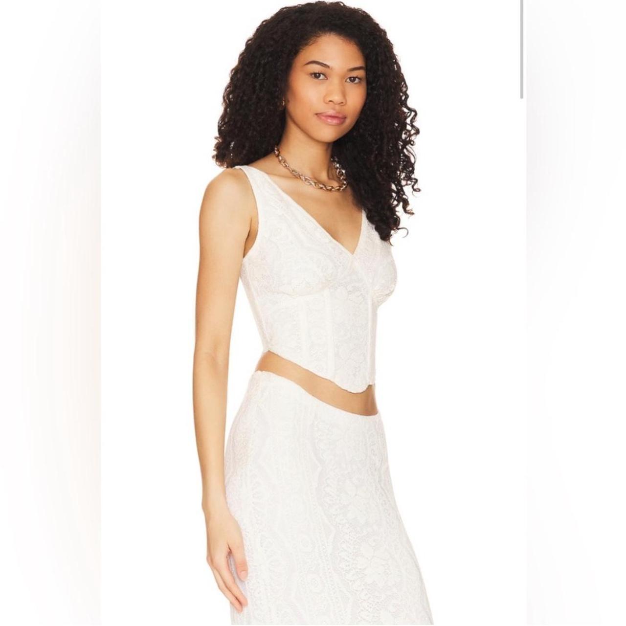 LPA Alec Top in Cannoli Cream corset tank top with... | Depop