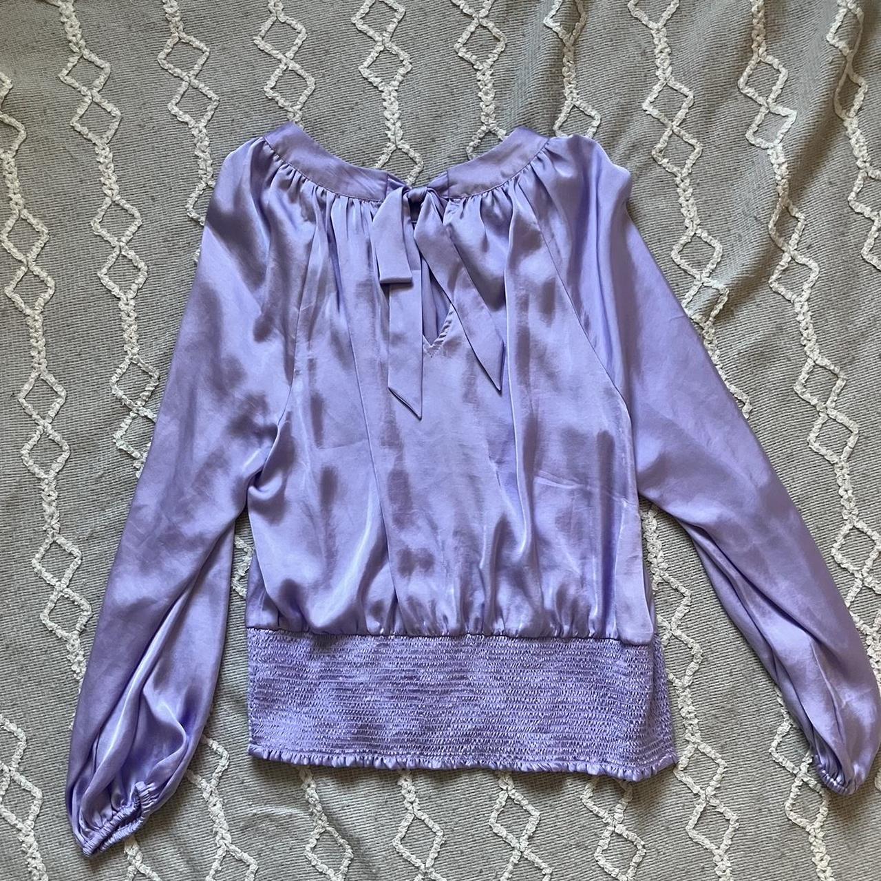 1. STATE Purple Silk Shirt - Size L 🪻Silk shirt... - Depop