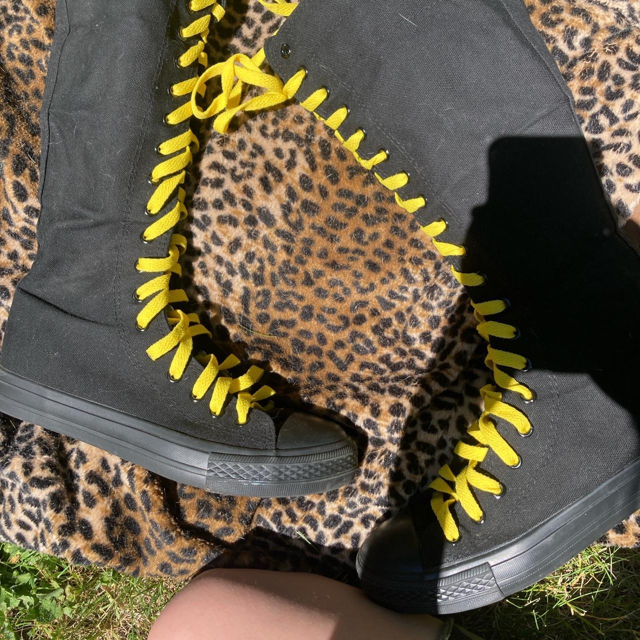 Off brand knee high converse comes with black... - Depop