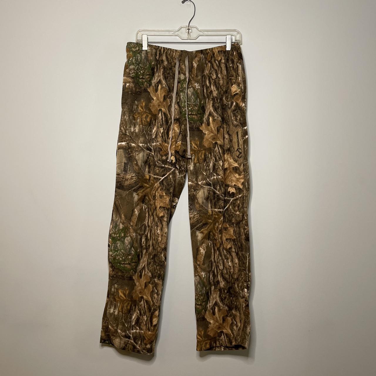 Real Tree Fleece Pants - Camo Encased elastic waist... - Depop