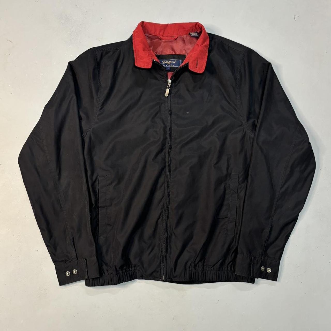 Vintage 90s Bobby Jones red / black bomber jacket,... - Depop