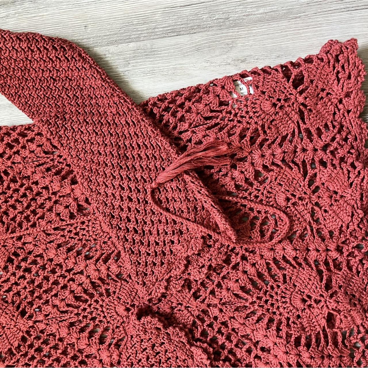 Rusty Red Crochet Hoodie 🎀 Great Condition Would be... - Depop