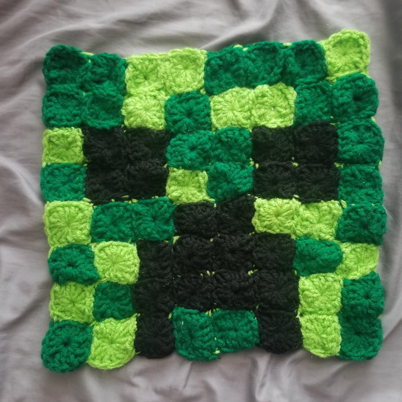 Minecraft creeper crochet rug or wall tapestry I... - Depop