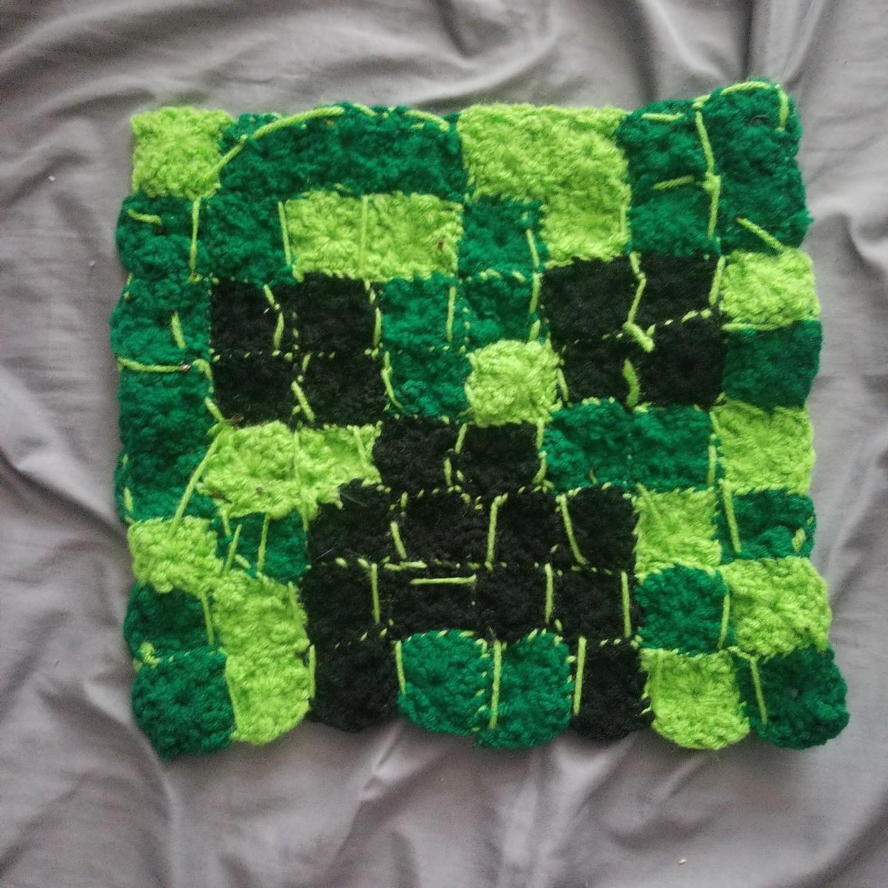 Minecraft creeper crochet rug or wall tapestry I... - Depop