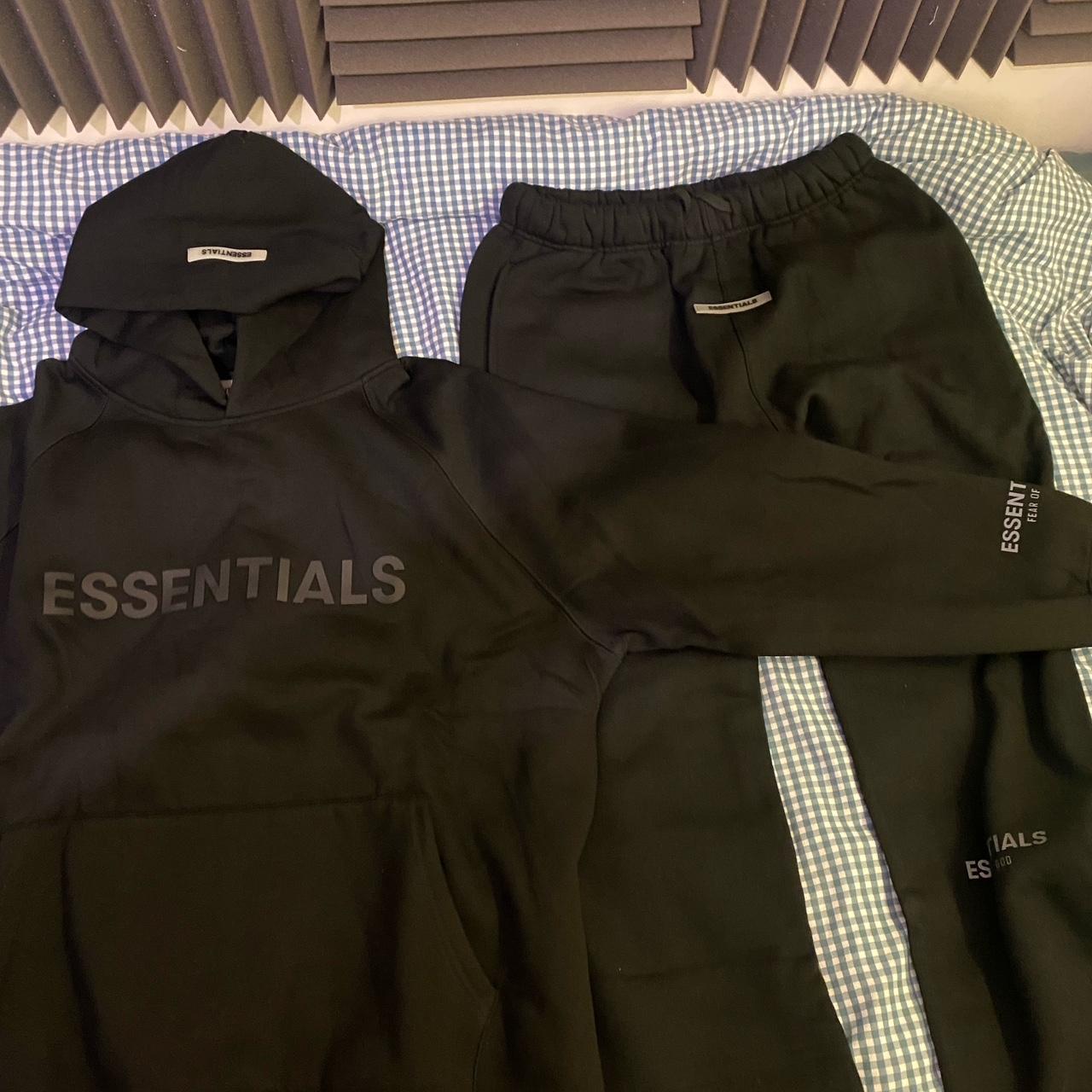 Black essentials tracksuit - Size M - Black - Brand... - Depop