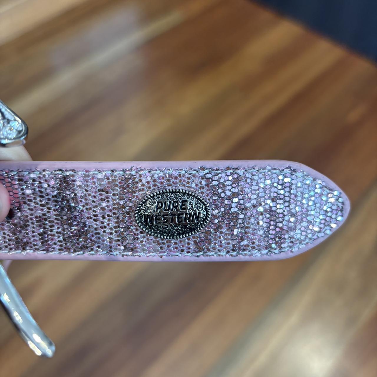 Brand new- Pure Western rhinestone pink cowgirl belt... - Depop