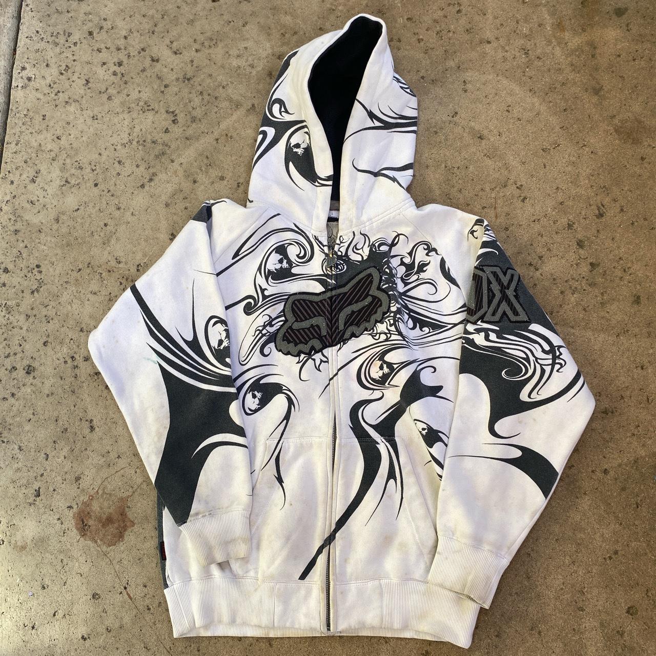 Fox Racing Men's White Hoodie | Depop