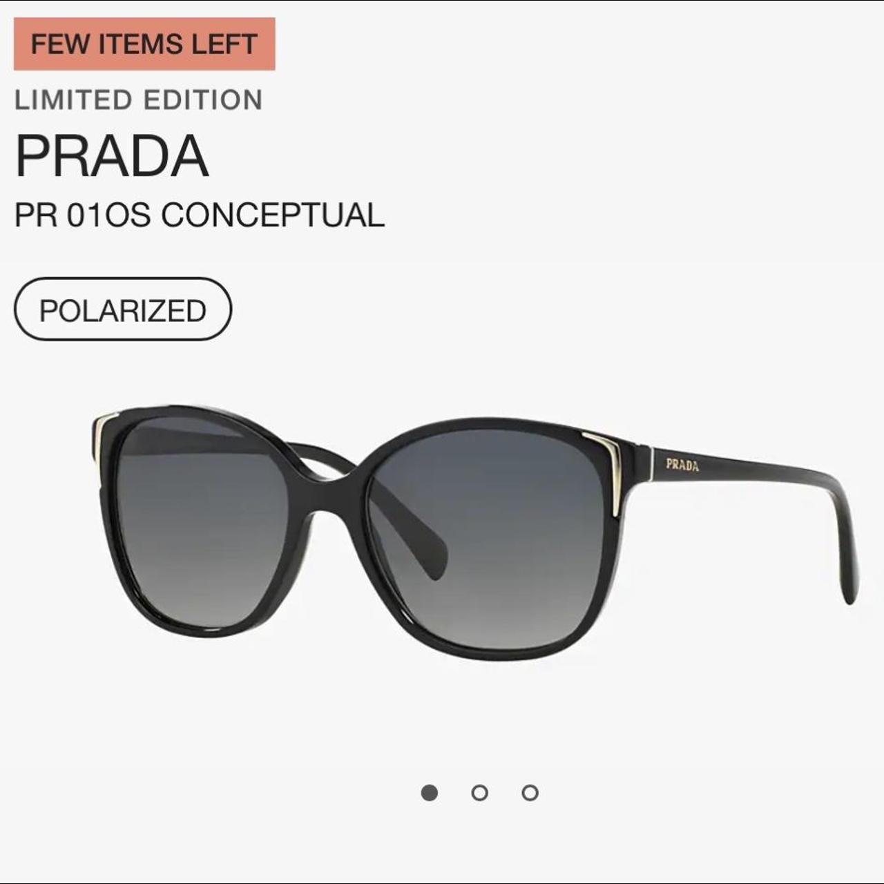 Prada Women's Black and Gold Sunglasses | Depop