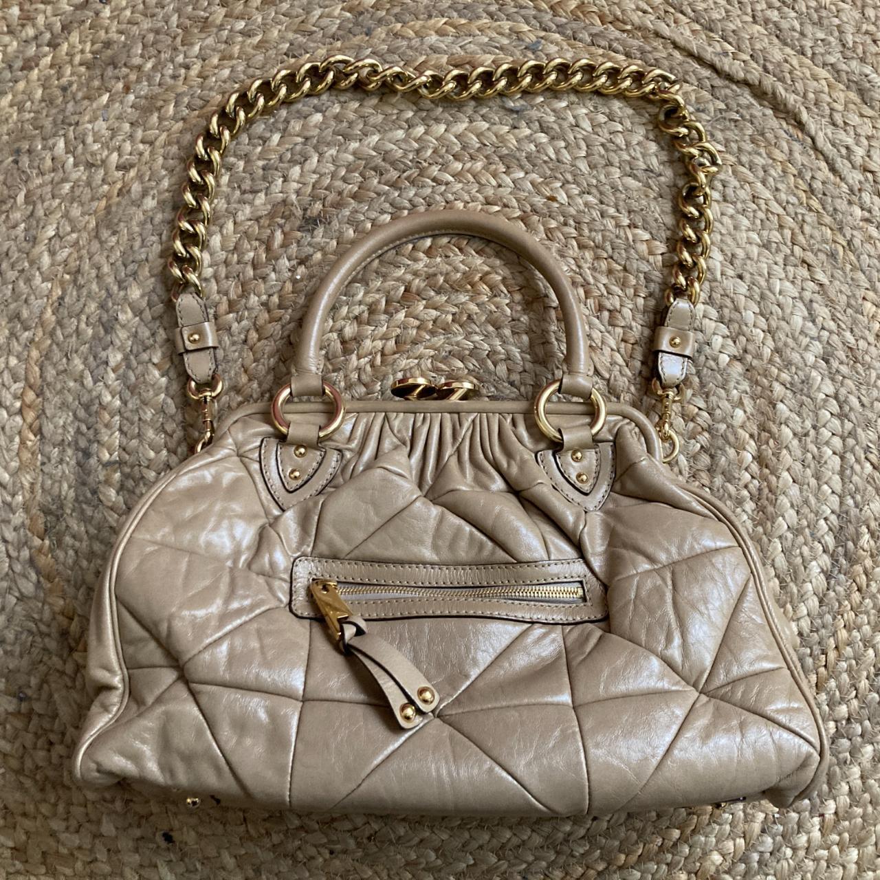 Marc Jacobs Stam beige bag, large quilt, near new,... | Depop