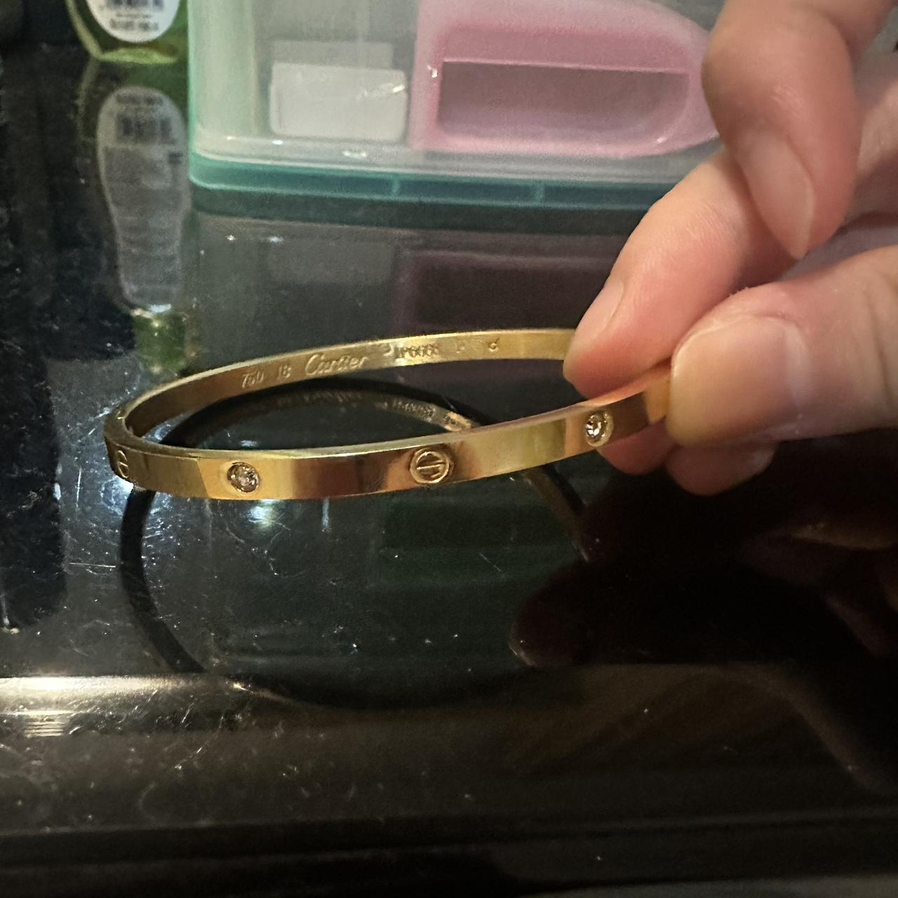 cartier love bracelet dupes in gold (1st slide) and... - Depop