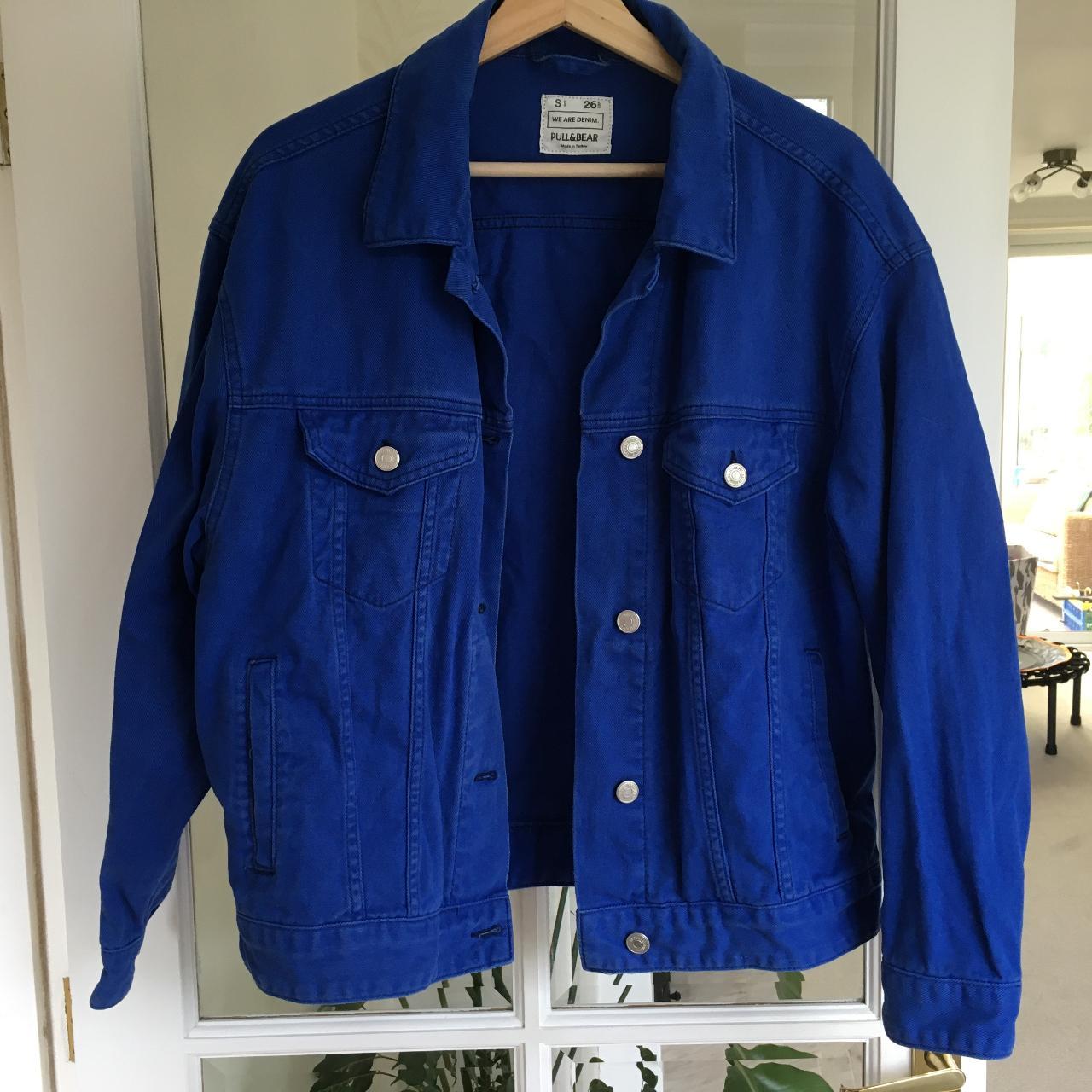 Bright Blue Denim Jacket Size S Oversize Pull And Depop