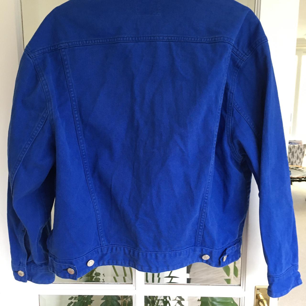 Bright Blue Denim Jacket Size S Oversize Pull And Depop