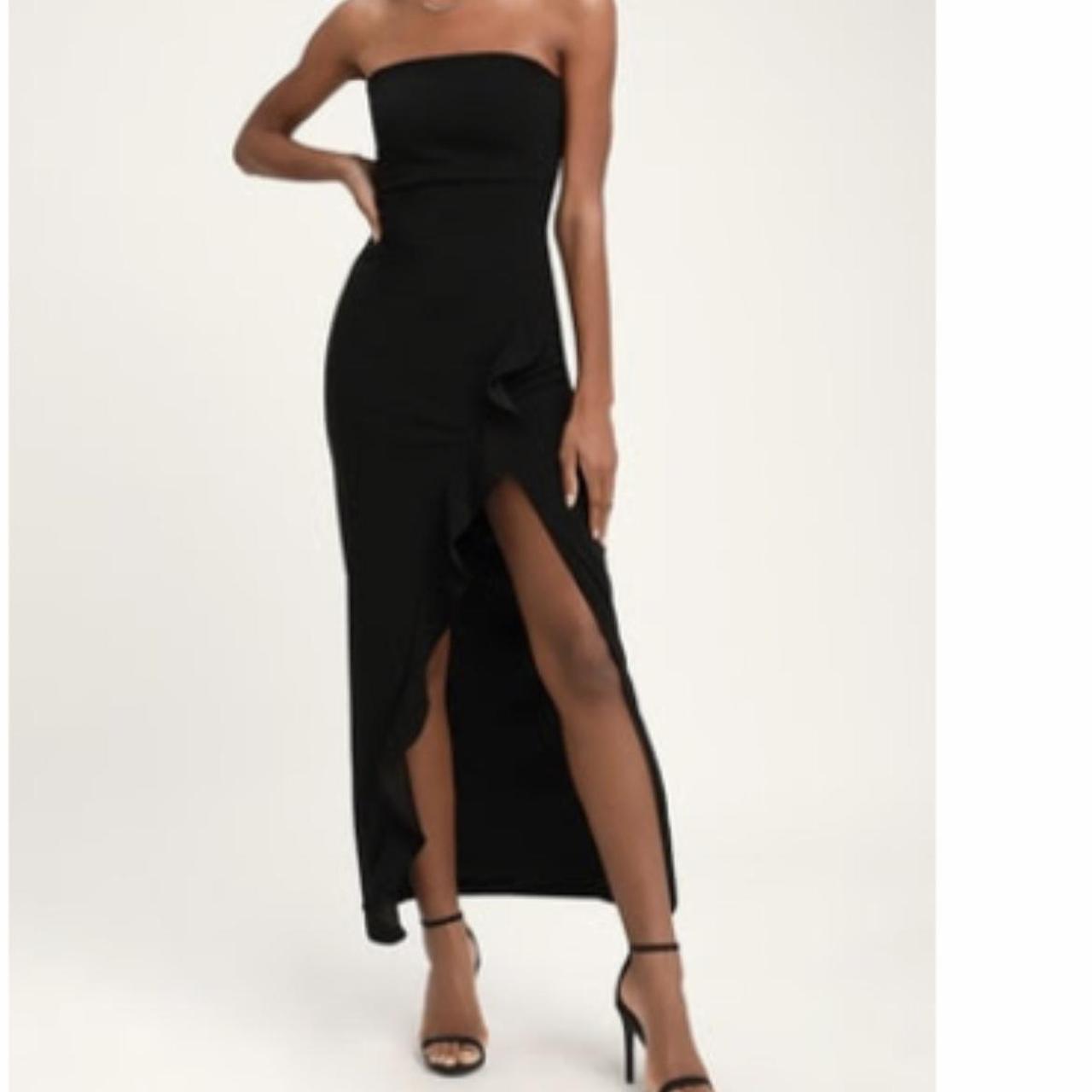 Lulus black maxi dress in a size medium in black.... - Depop