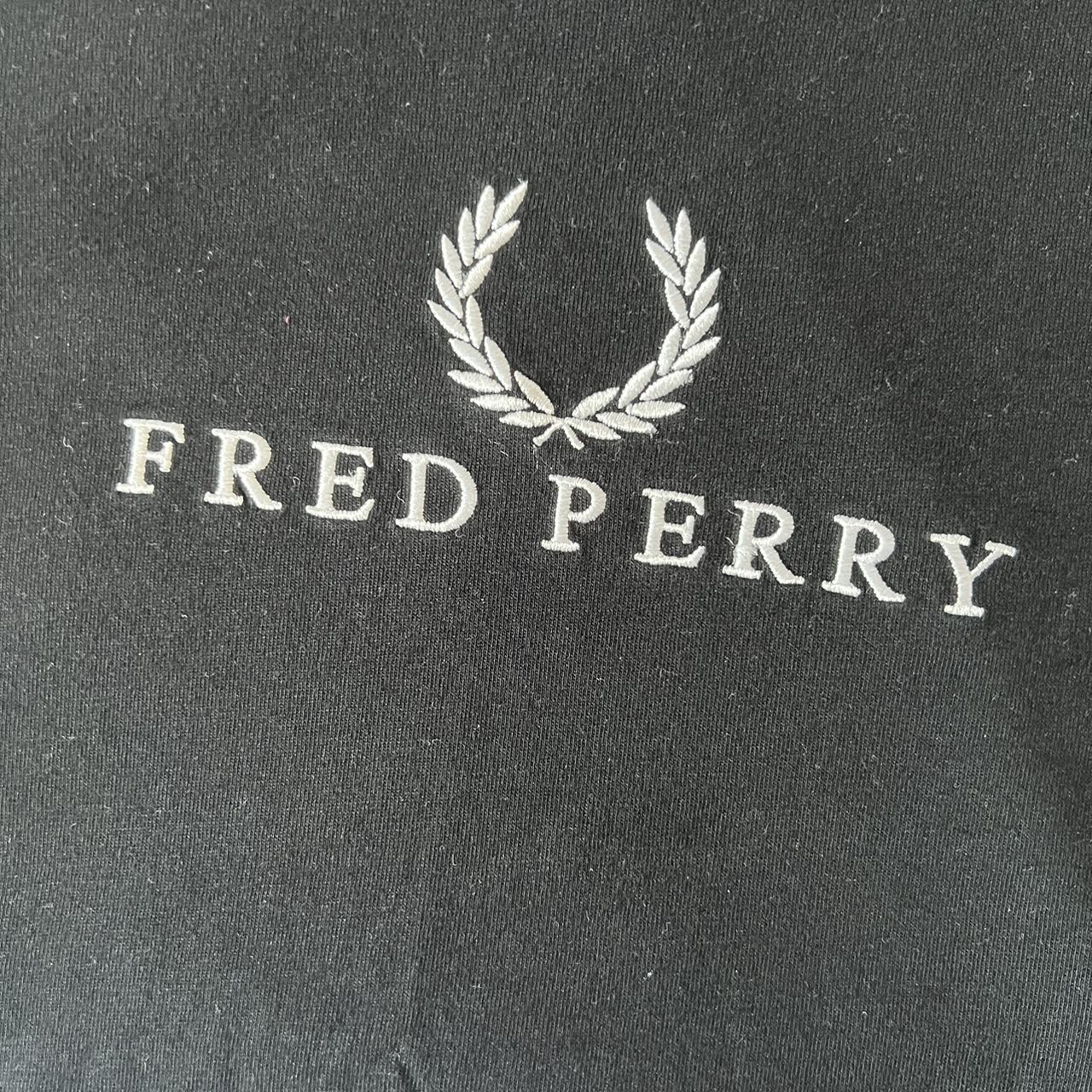 Women’s Fred Perry logo tennis t-shirt black, size... - Depop