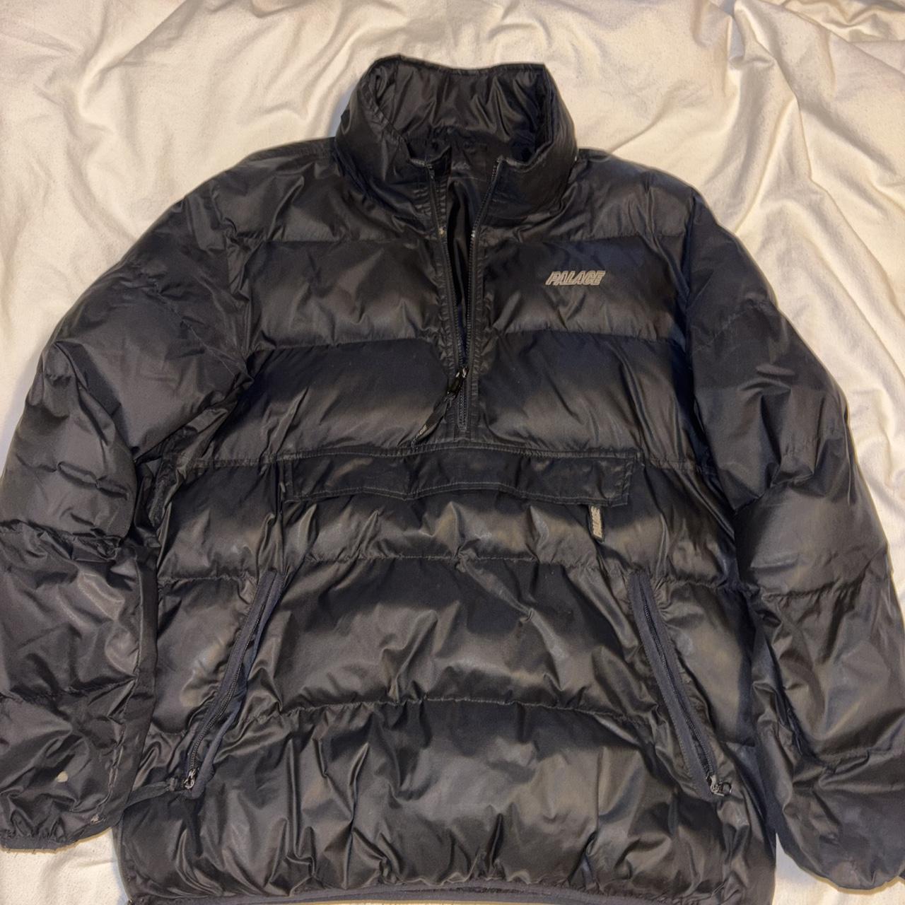 Palace puffer jacket Medium Black Small flaw... | Depop