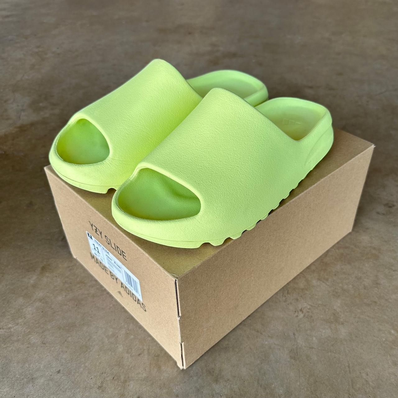 Yeezy “glow green” Slides size: men’s US 11... - Depop