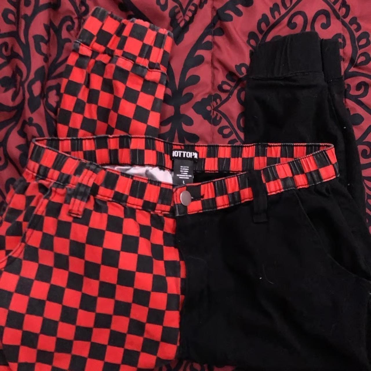 Emo/scene black and red checkered jeans Brand new... | Depop