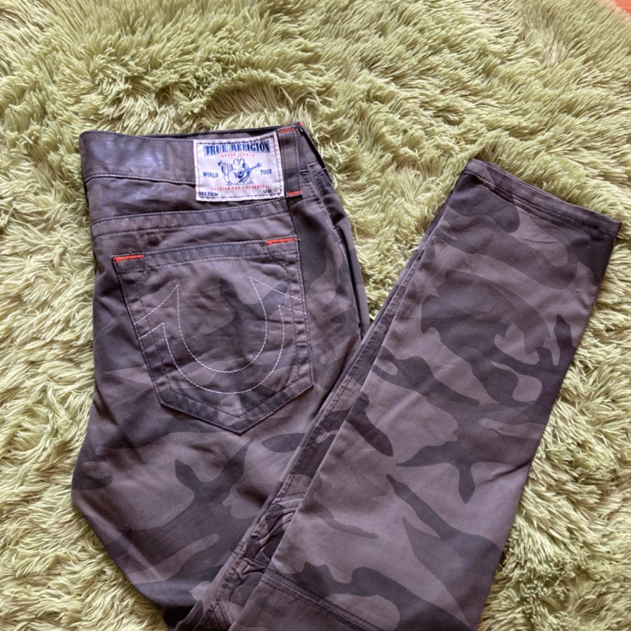 40” Skinny True Religion Camo Pants - Depop