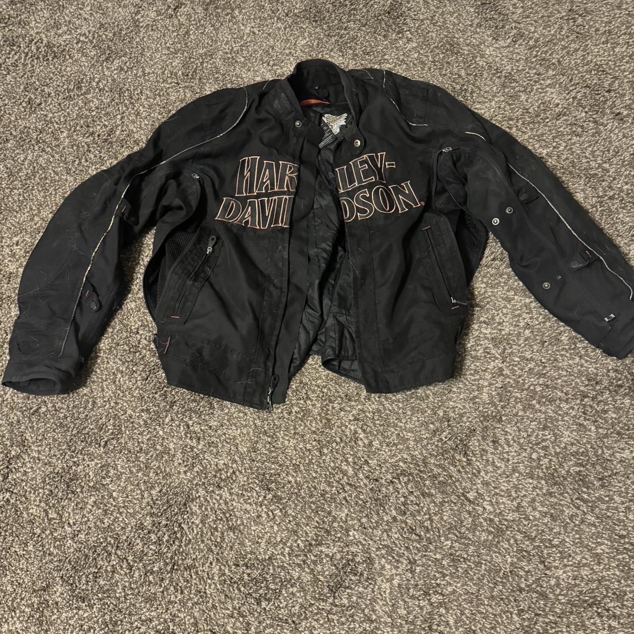 Harley Davidson biker jacket has a yucky coating on... - Depop