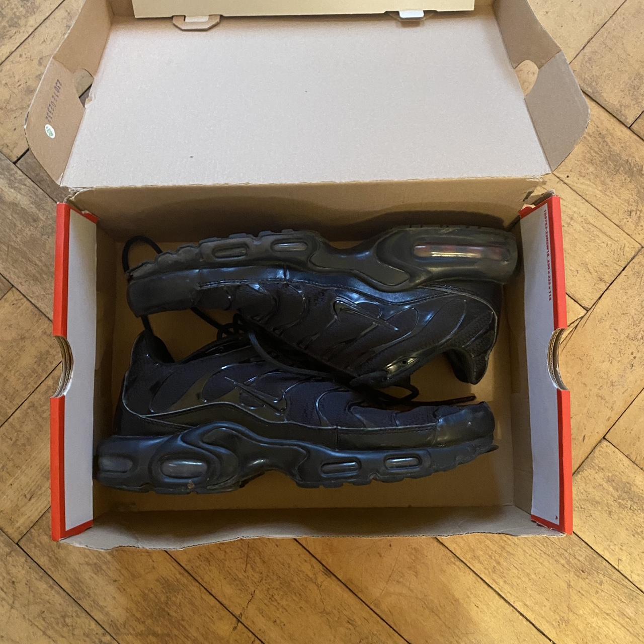 Black Nike Air Max Plus TN trainers. Pretty good... - Depop