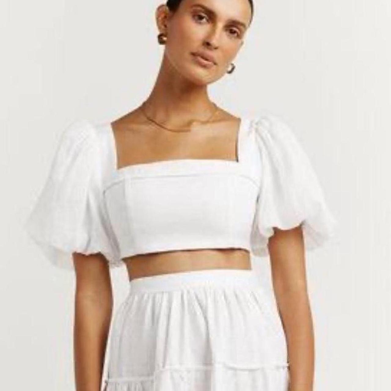 DISSH WHITE CROP - size 8 - Depop