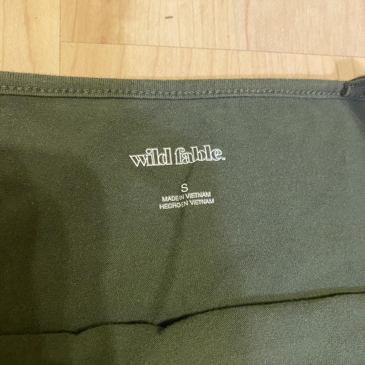 Olive green wild fable crop tank top - Depop