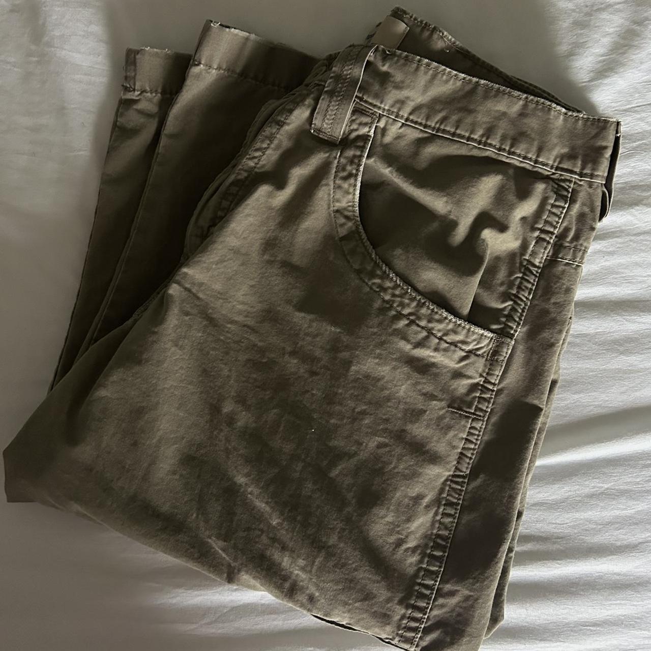 DETAILS -womens capri wrangler cargos -zip up side... - Depop