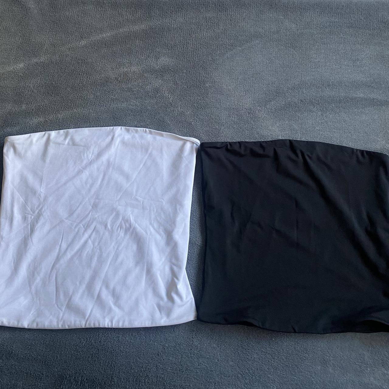 White and black boob tube tops Only worn once... - Depop