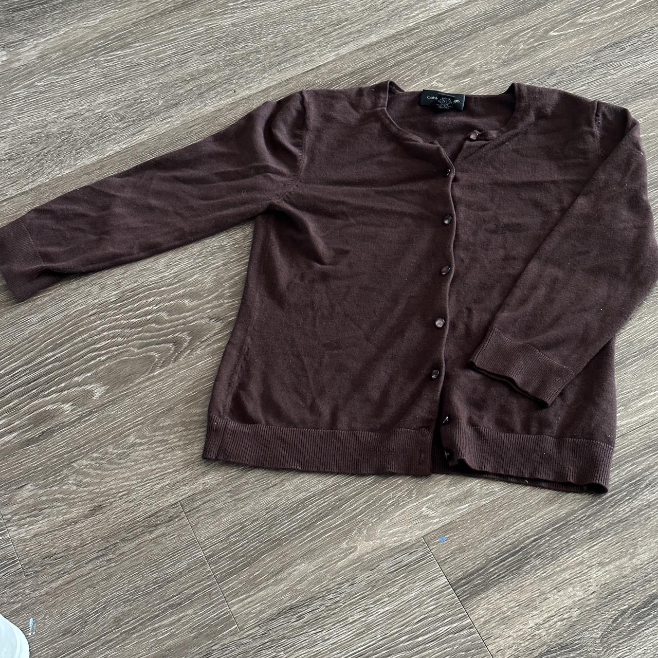 Cable & Gauge Cardigan Sizs M #cardigan #brown... - Depop