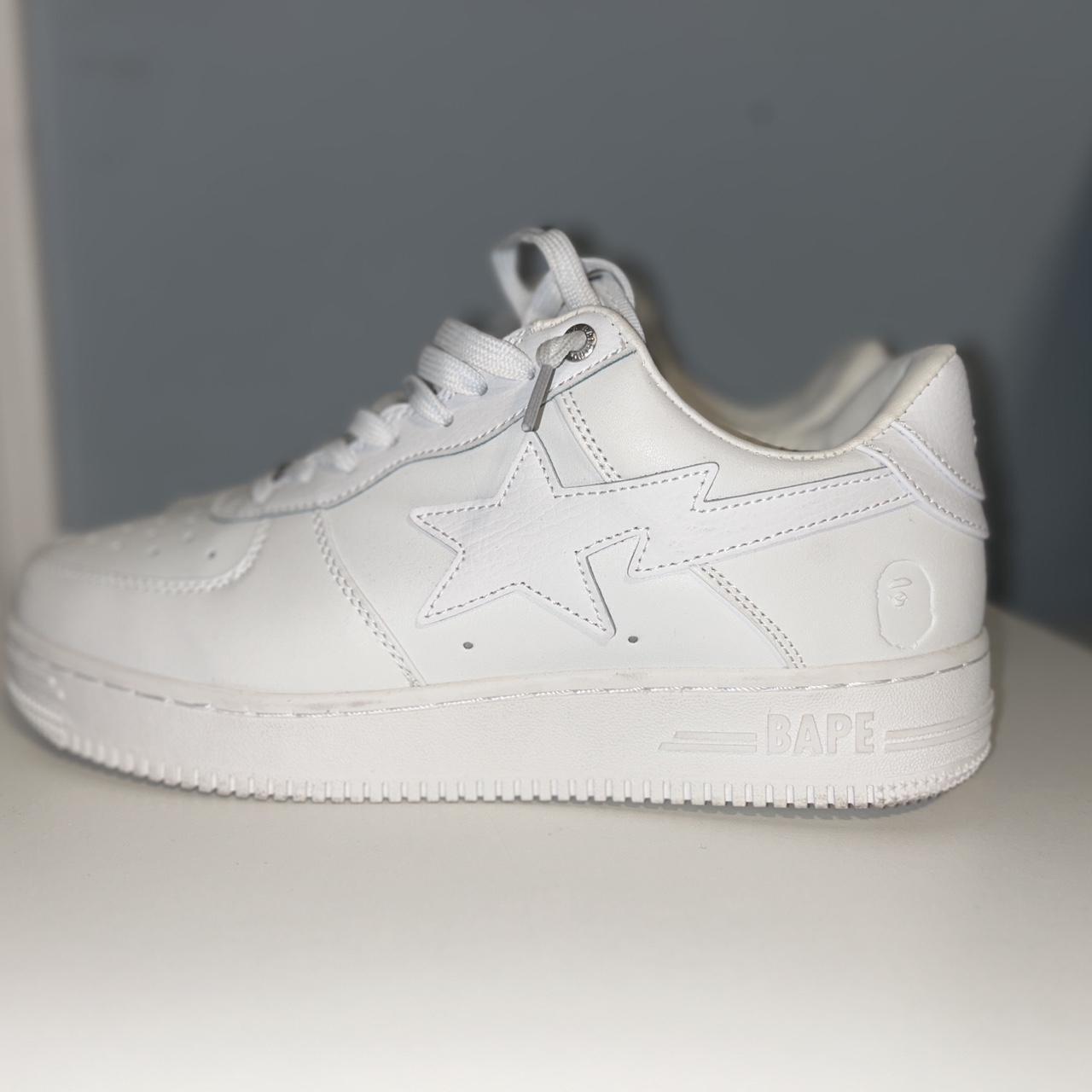 Bape sta white leather forces Worn once to a... - Depop