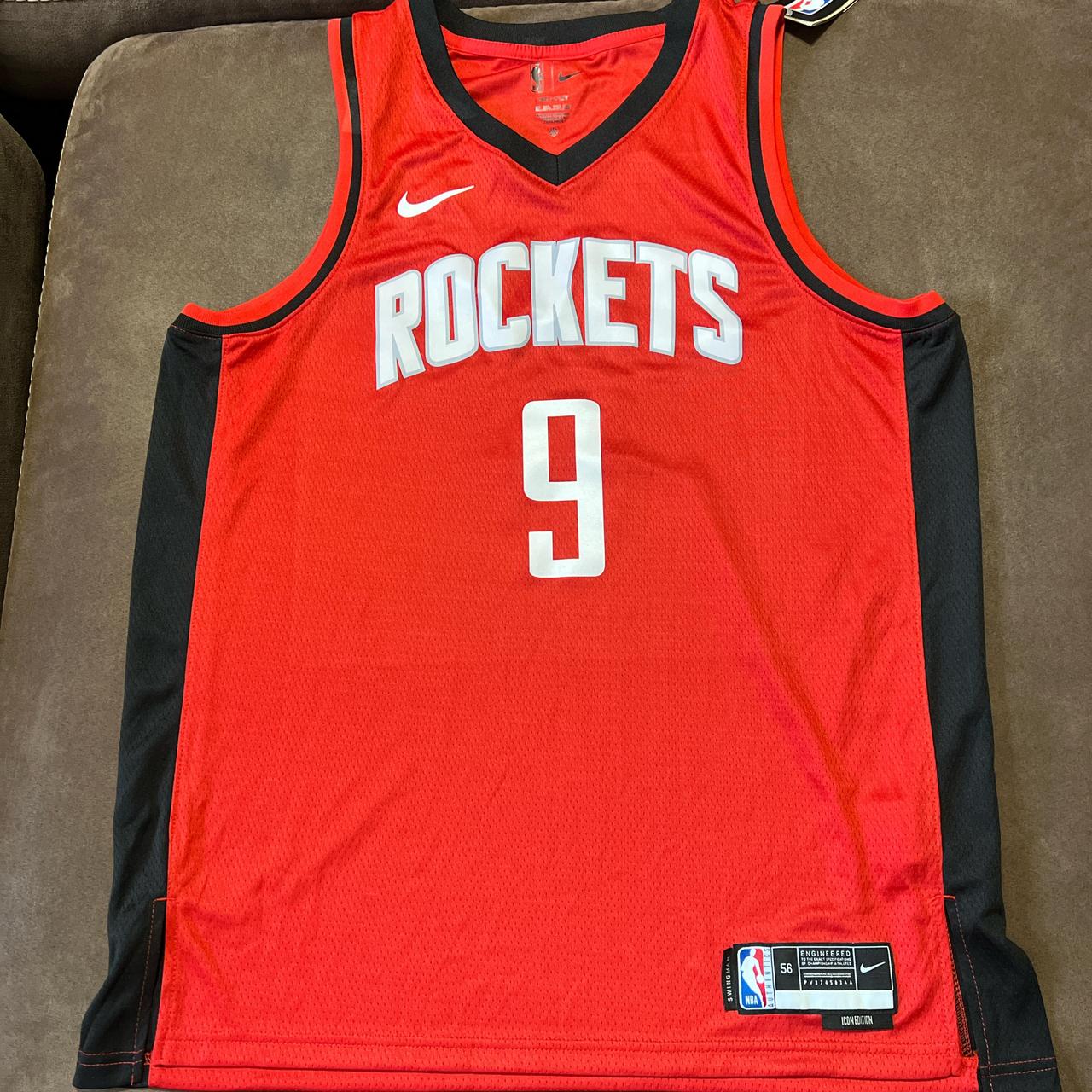 Red and black Nike Houston Rockets Dillon Brooks... | Depop