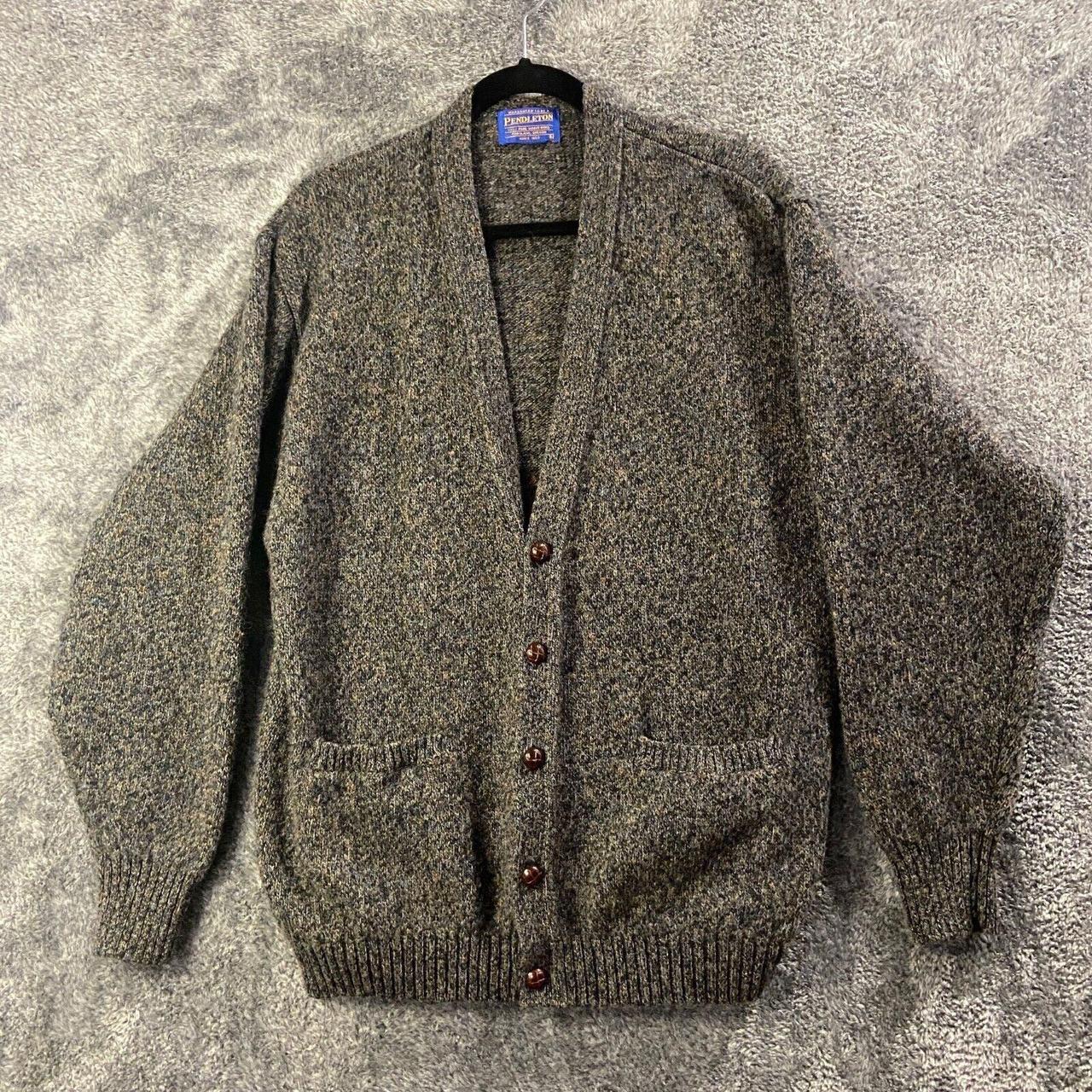 Pendleton Sweater Mens Large Grey Shetland Wool... - Depop